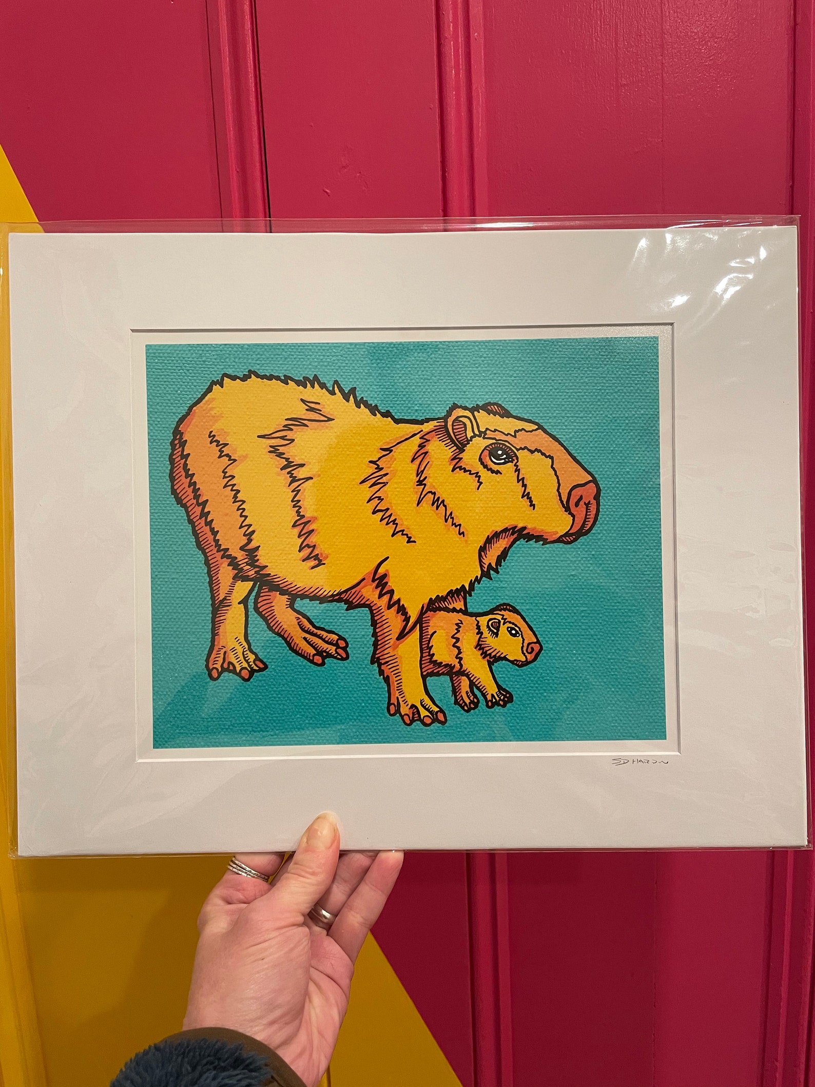 Pop Art Capybara Archival Print Capybara Mama and Baby - Etsy