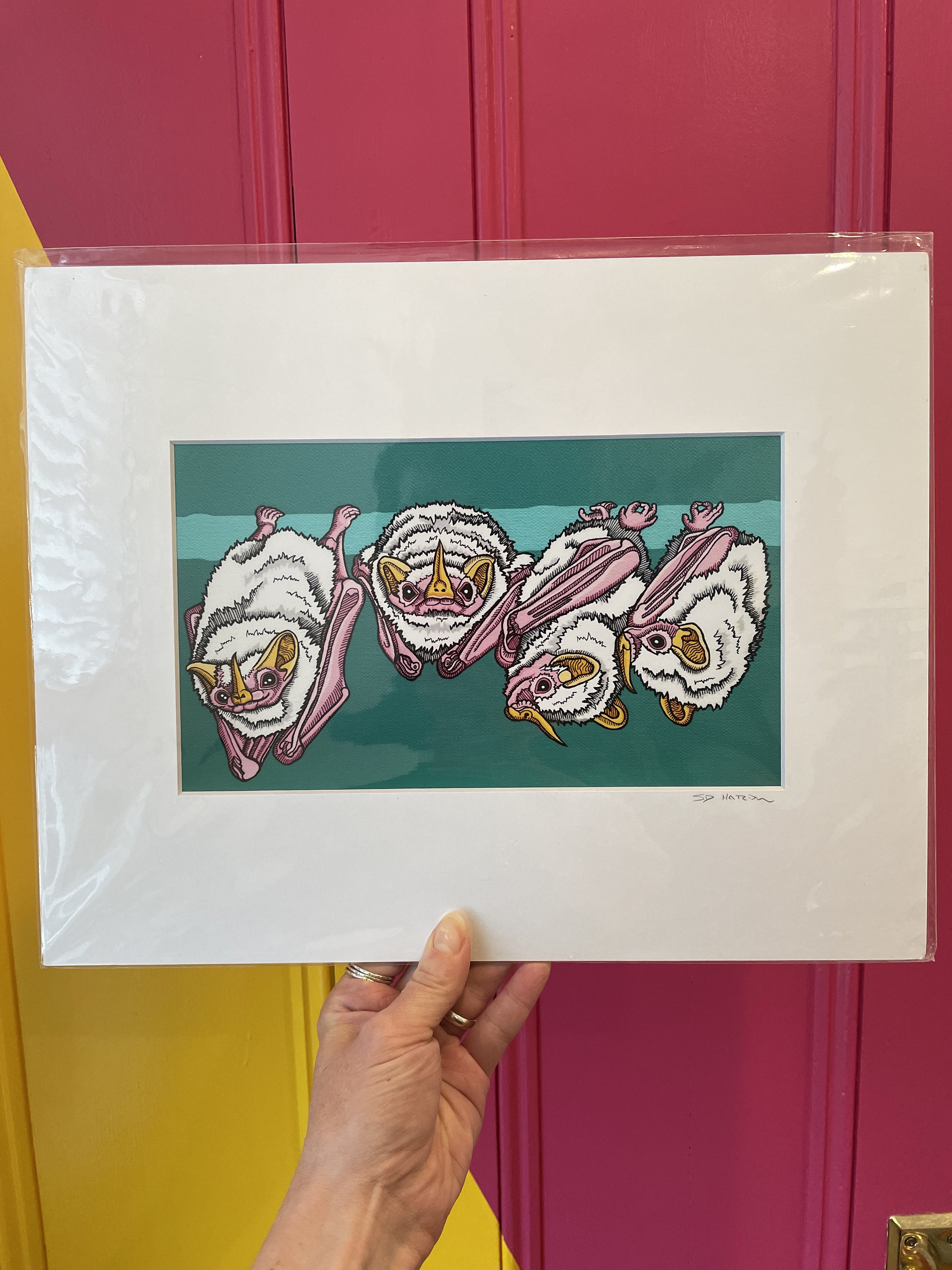 Archival Print Pop Art Honduran White Bats, Cute Bats Kid's Room Art ...