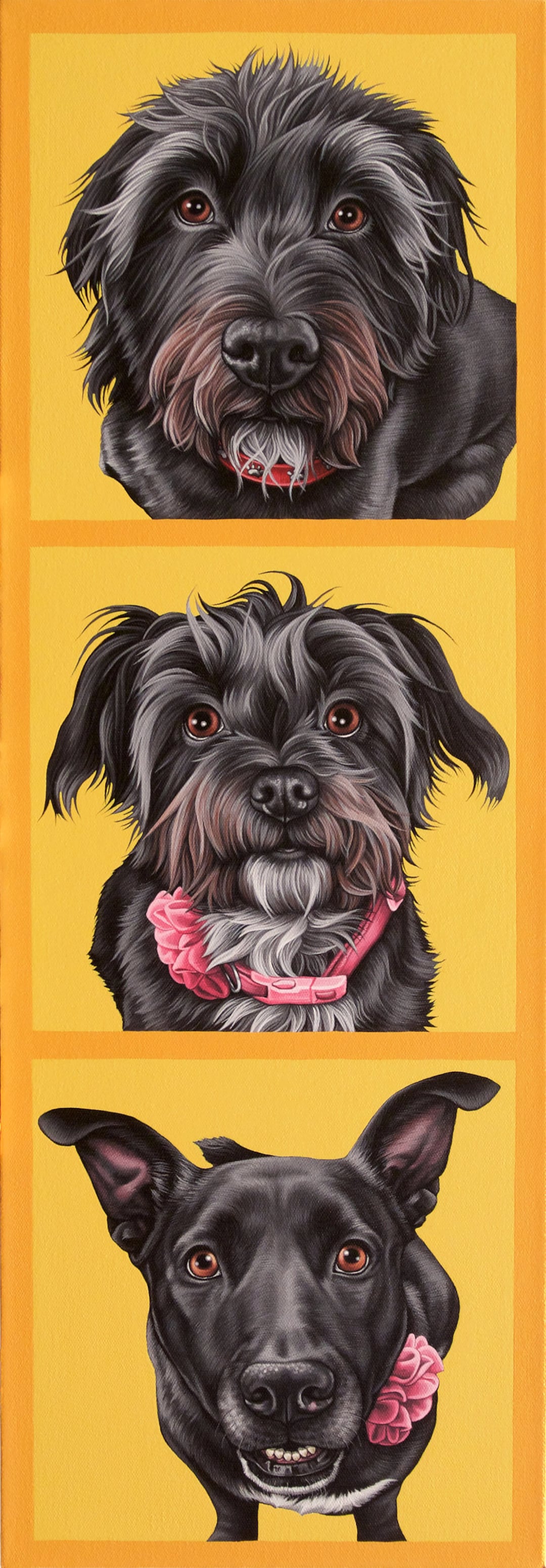 Custom Pet Portrait of THREE Pets, Pop Painting, Hand-painted Portrait ...