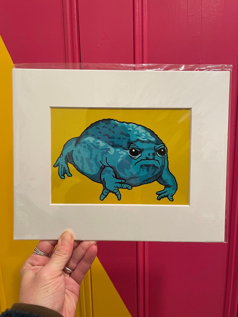 Pop Art Rain Frog Archival Print Funny Rain Frog Art Grumpy - Etsy