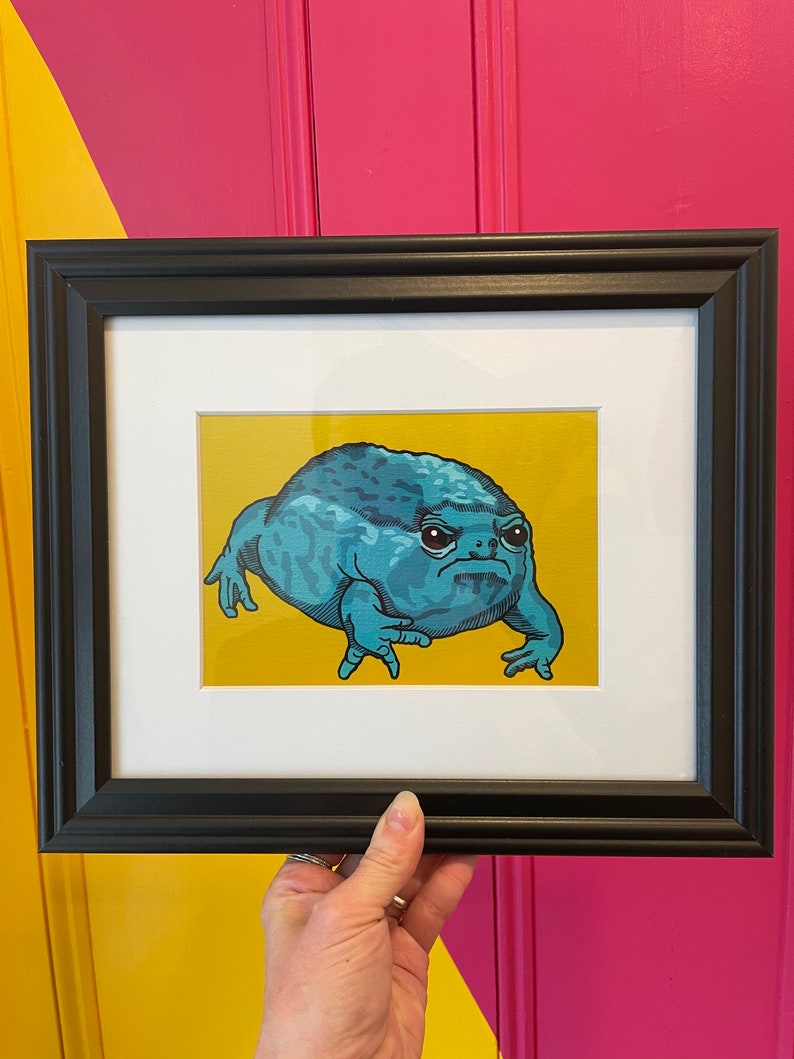 Pop Art Rain Frog Archival Print Funny Rain Frog Art Grumpy - Etsy