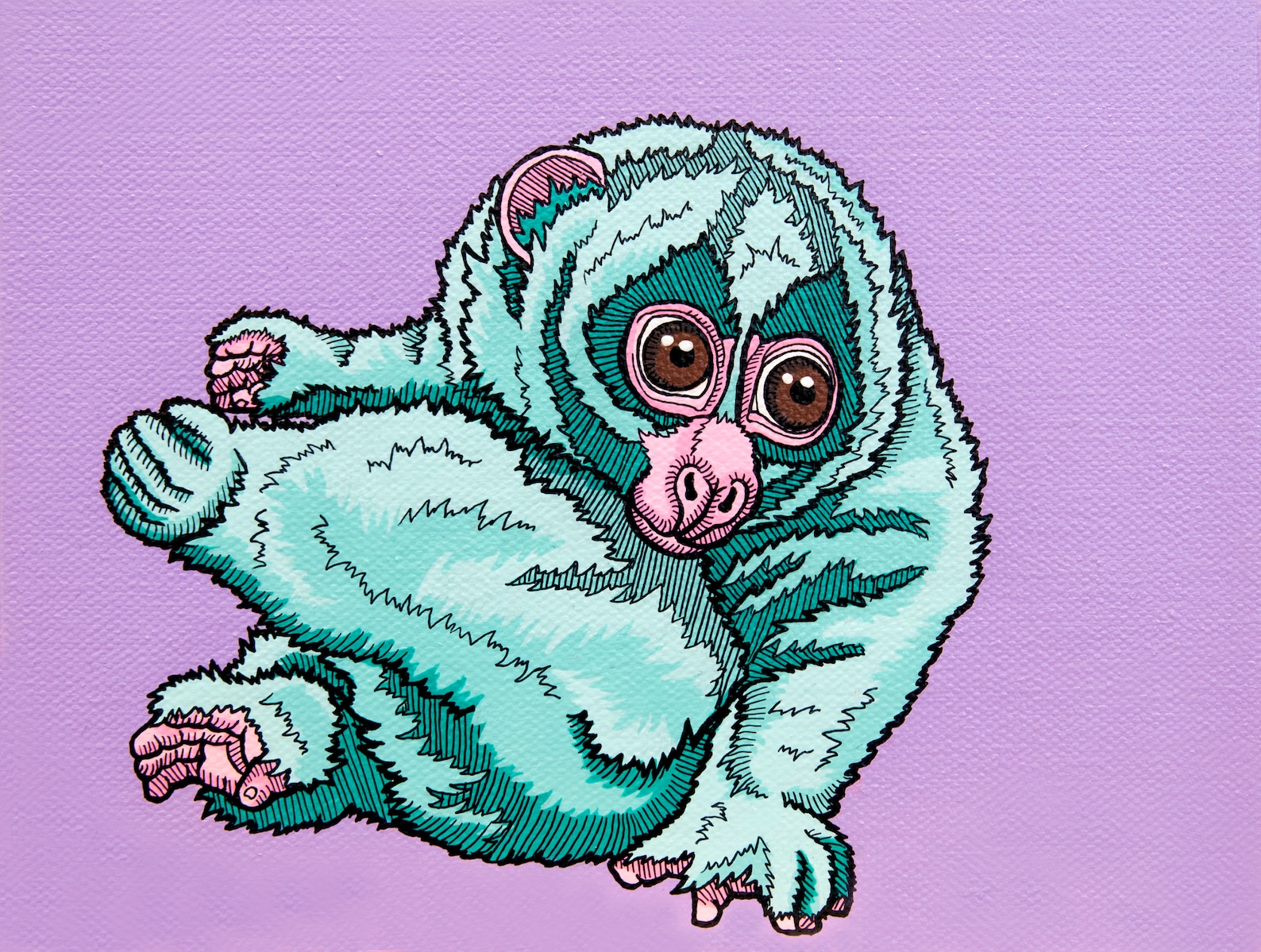 Pop Art Slow Loris Archival Print, Slow Loris Illustration, Gift for ...