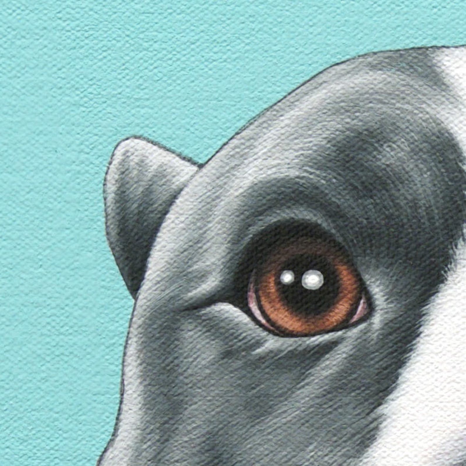 Custom Hand Painted Pet Portrait, Pitbull Painting, Pop Art Dog ...