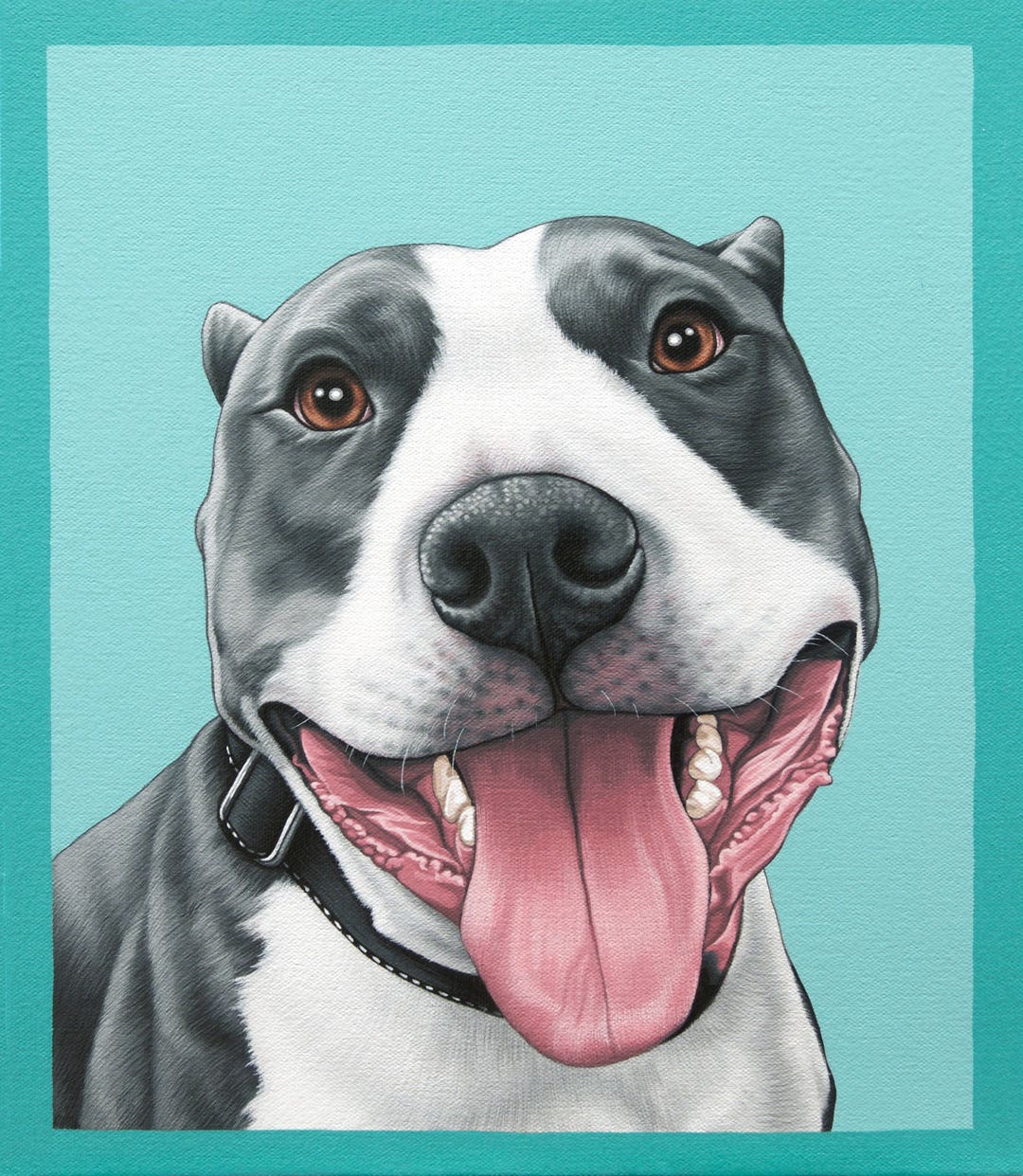 Custom Hand Painted Pet Portrait, Pitbull Painting, Pop Art Dog ...