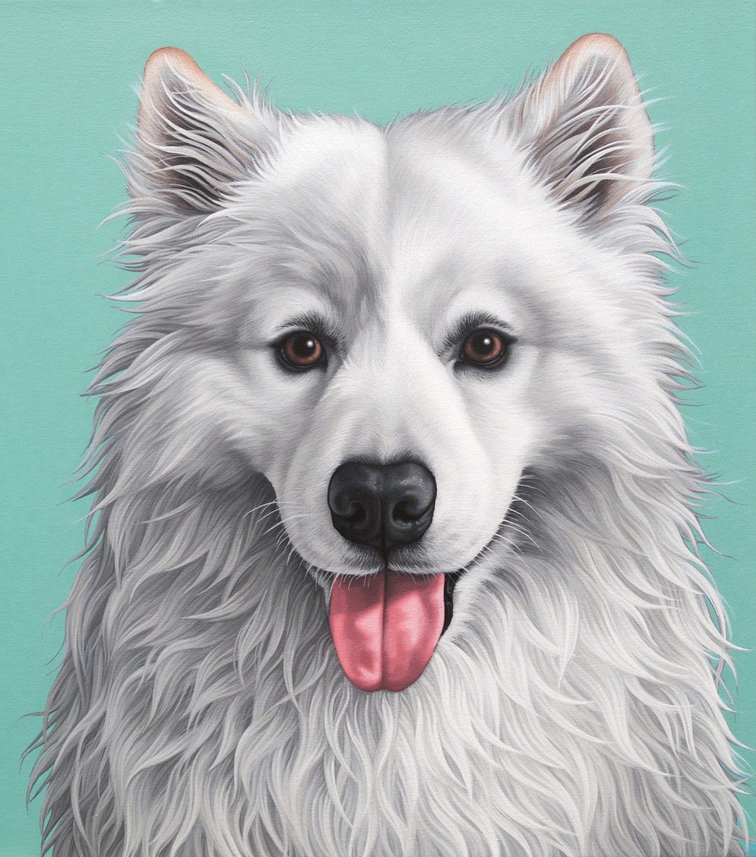 Samoyed Dog Archival Art Print, Affordable Samoyed Pet Art, Big Fluffy ...