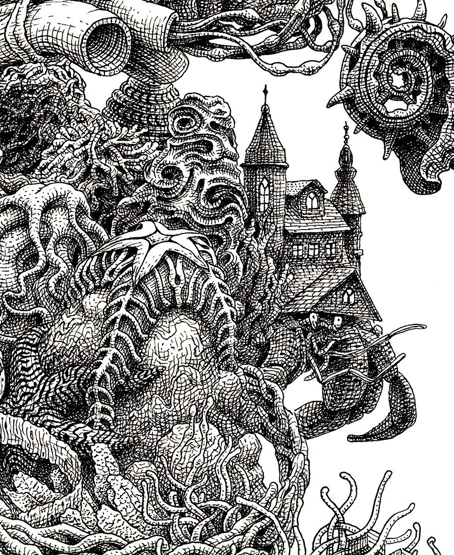 Surreal Art - Bizarre Tide Pool Print - Weird Art - Surrealism - Pen ...