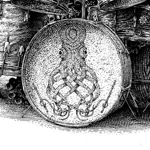 Octopus Drum Pen and Ink Illustration, Octopus Playing Drums, Original ...