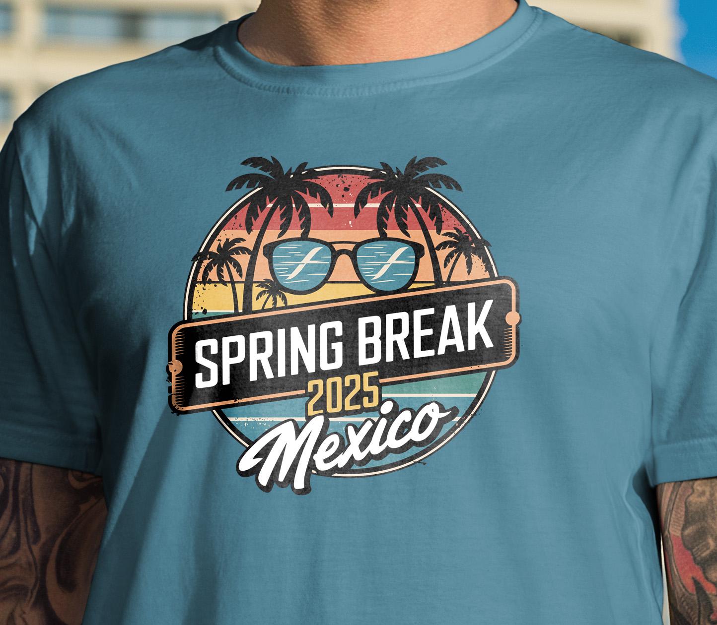 Spring Break 2025 Mexico Shirt Retro Tropical Vacation T-shirt Beach ...