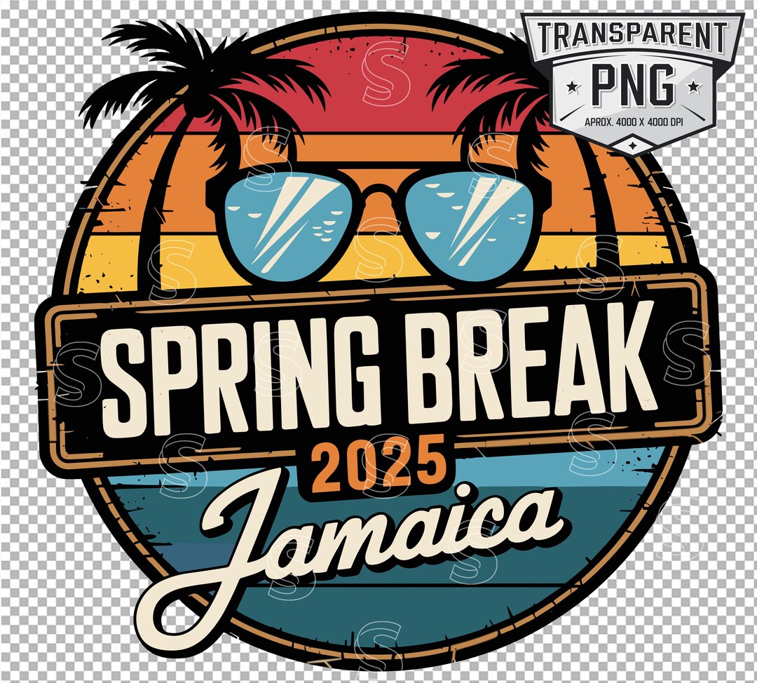 Spring Break 2025 Jamaica PNG – Tropical Beach Design (digital Download ...