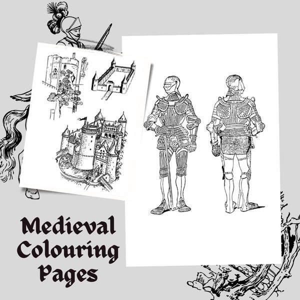Medieval Letters Coloring Pages - Etsy