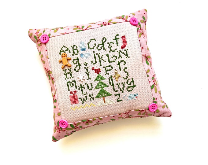 Christmas Cross Stitch Sampler, Merry Christmas Alphabet Finished ...