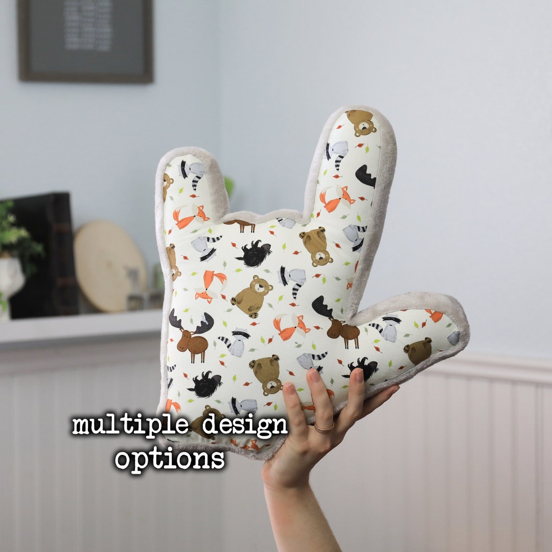 ASL ILY Pillow I Love You Hand Shape // Artful Nursery Wildlife ...