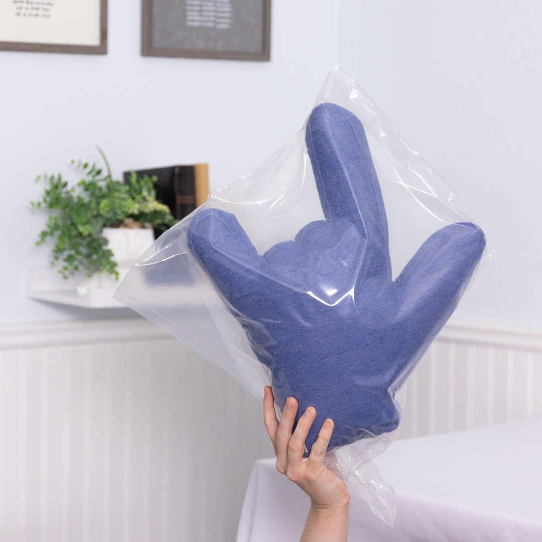 ASL ILY Pillow I Love You Hand Shape // Various Shades of Blue Pillows ...