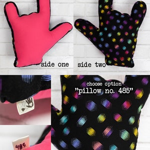 ASL ILY Pillow I Love You Hand Shape // Black With Multi-colored ...