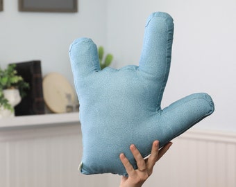 ASL ILY Pillow I Love You Hand Shape // Black With - Etsy
