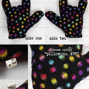 ASL ILY Pillow I Love You Hand Shape // Black With Multi-colored ...