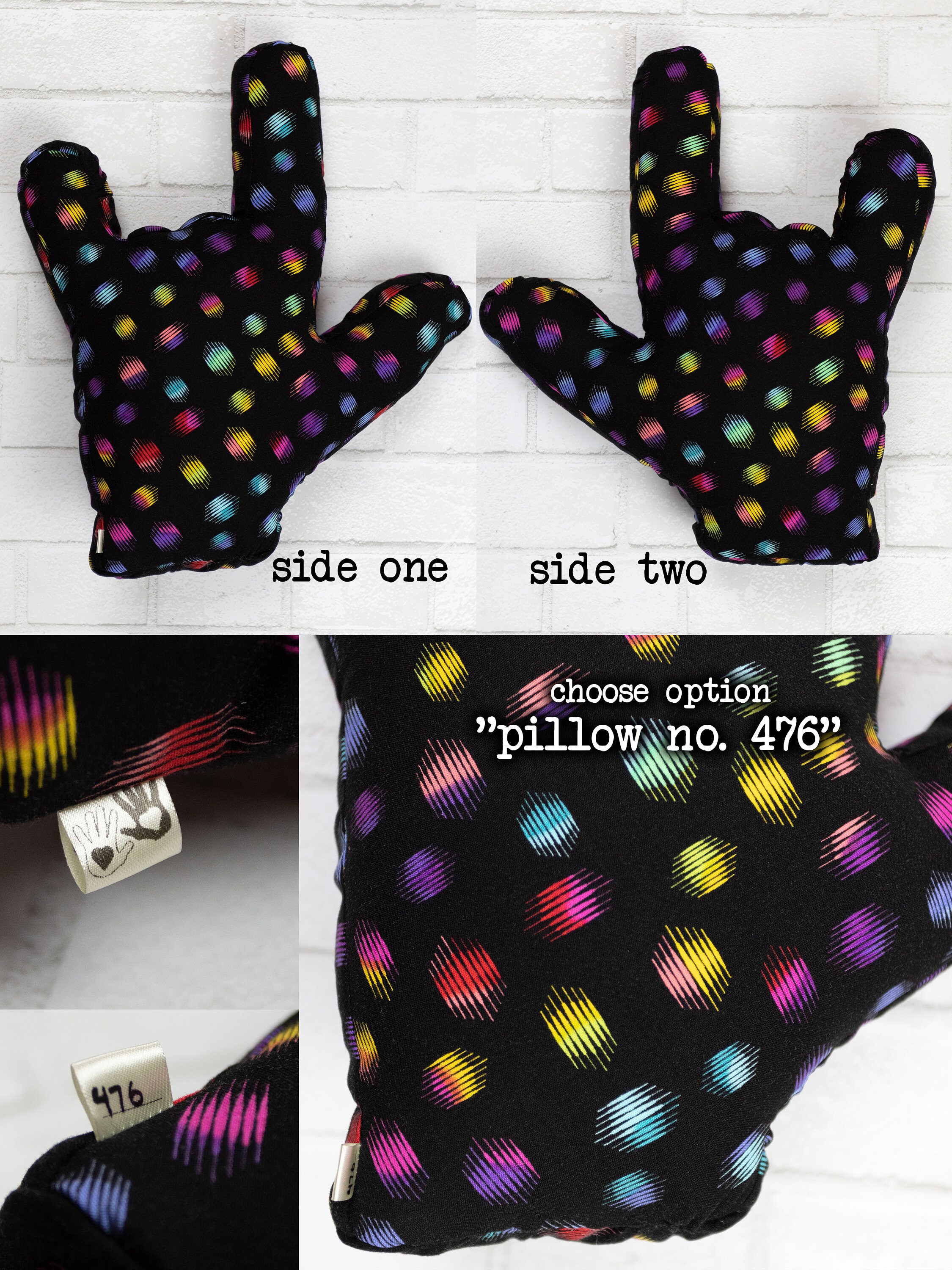 ASL ILY Pillow I Love You Hand Shape // Black With - Etsy