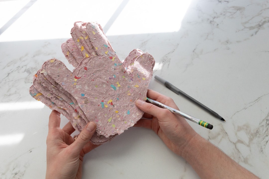 8 ILY Handshape Paper // Homemade Recycled Paper // Rainbow Speckles on ...