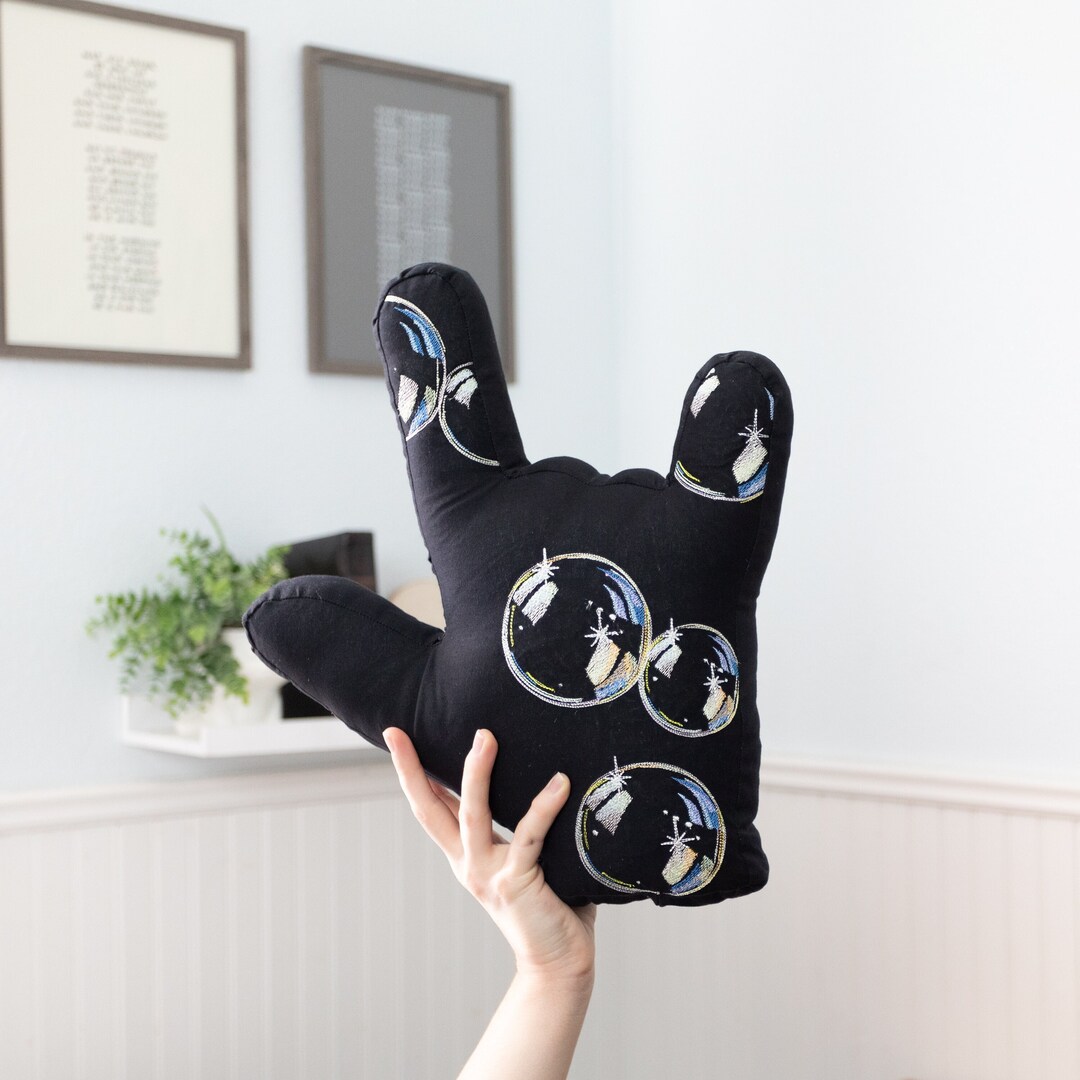 ASL ILY Pillow I Love You Hand Shape // Rainbow Bubbles on - Etsy