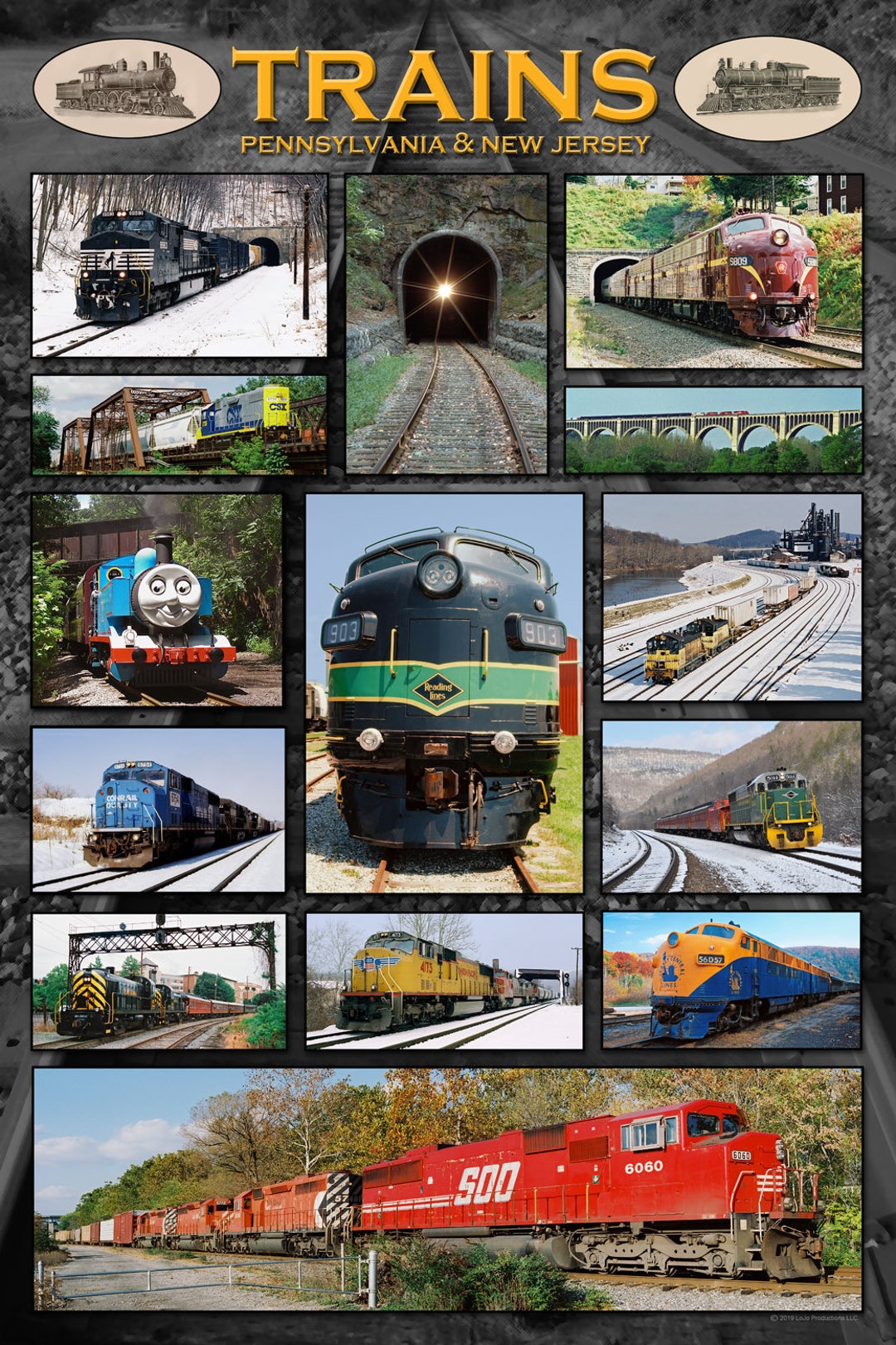 Trains Collage Poster 20x30 - Etsy