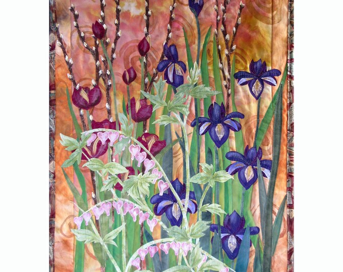 Quilted Wall Hanging, Hand Painted Fabric Art Quilt, Wall Hangings ...