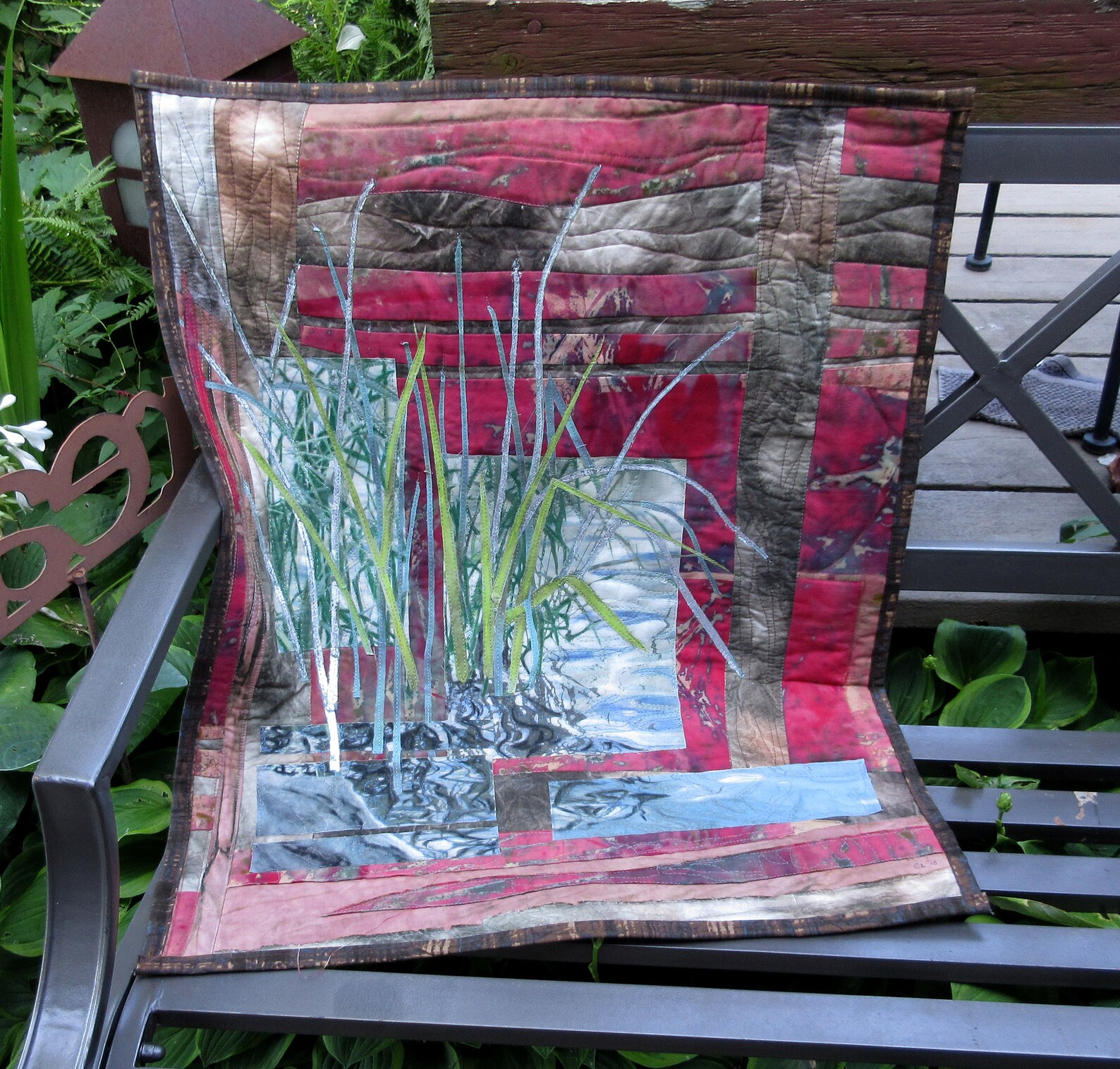 Wall Quilt Fabric Art Quilt Made With Hand Painted Fabric - Etsy