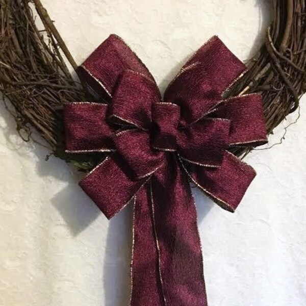 Burgundy Bow - Etsy