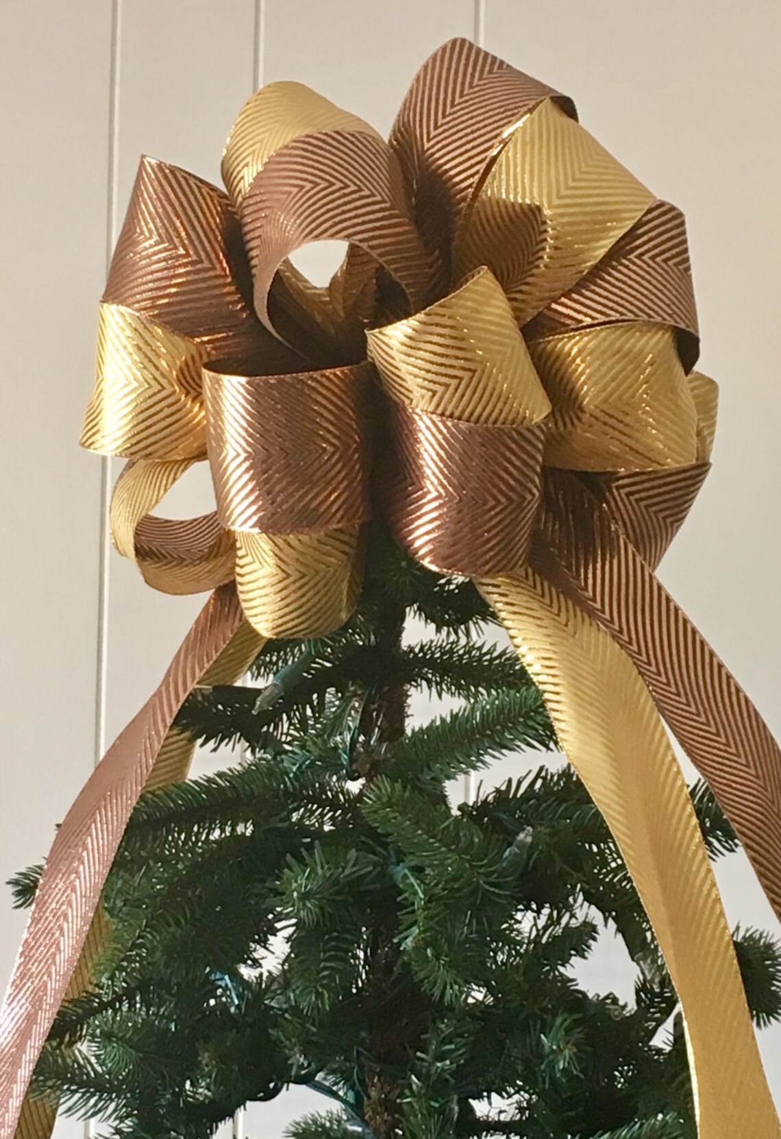 Luxury Tree Topper/ Metallic Luxe Tree Topper Bow/ Large Tree - Etsy
