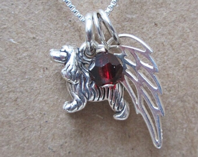 Cocker Spaniel Mini Angel Wing Sterling Silver Necklace cocker Spaniel ...