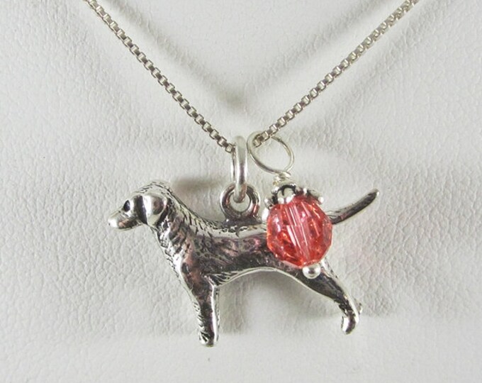 Labrador Large Charm Sterling Silver Necklace - Labrador Charm Necklace ...