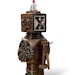 Handmade Wood and Metal Small Robot Figurine / Handmade Mini Robot ...