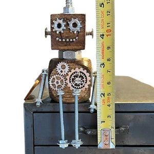 Handmade Wood and Metal Small Robot Figure / Handmade Mini Robot ...