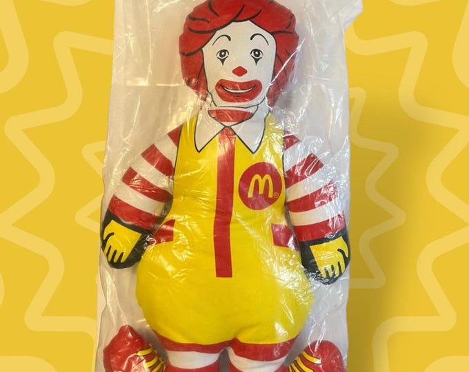 Vintage Ronald Mcdonald 1984 Cloth Doll / 1984 Ronald Mcdonald ...
