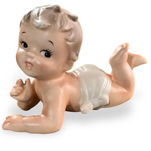 Set of 2 Inarco 1961 Ceramic Baby Figurines / Vintage Inarco Piano Baby ...
