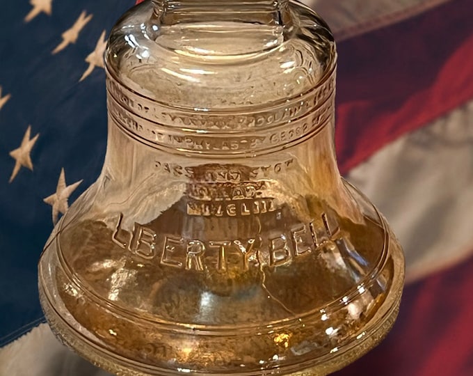 Vintage Irridescent Glass Liberty Bell Bottle Bank / Bottle Bank ...