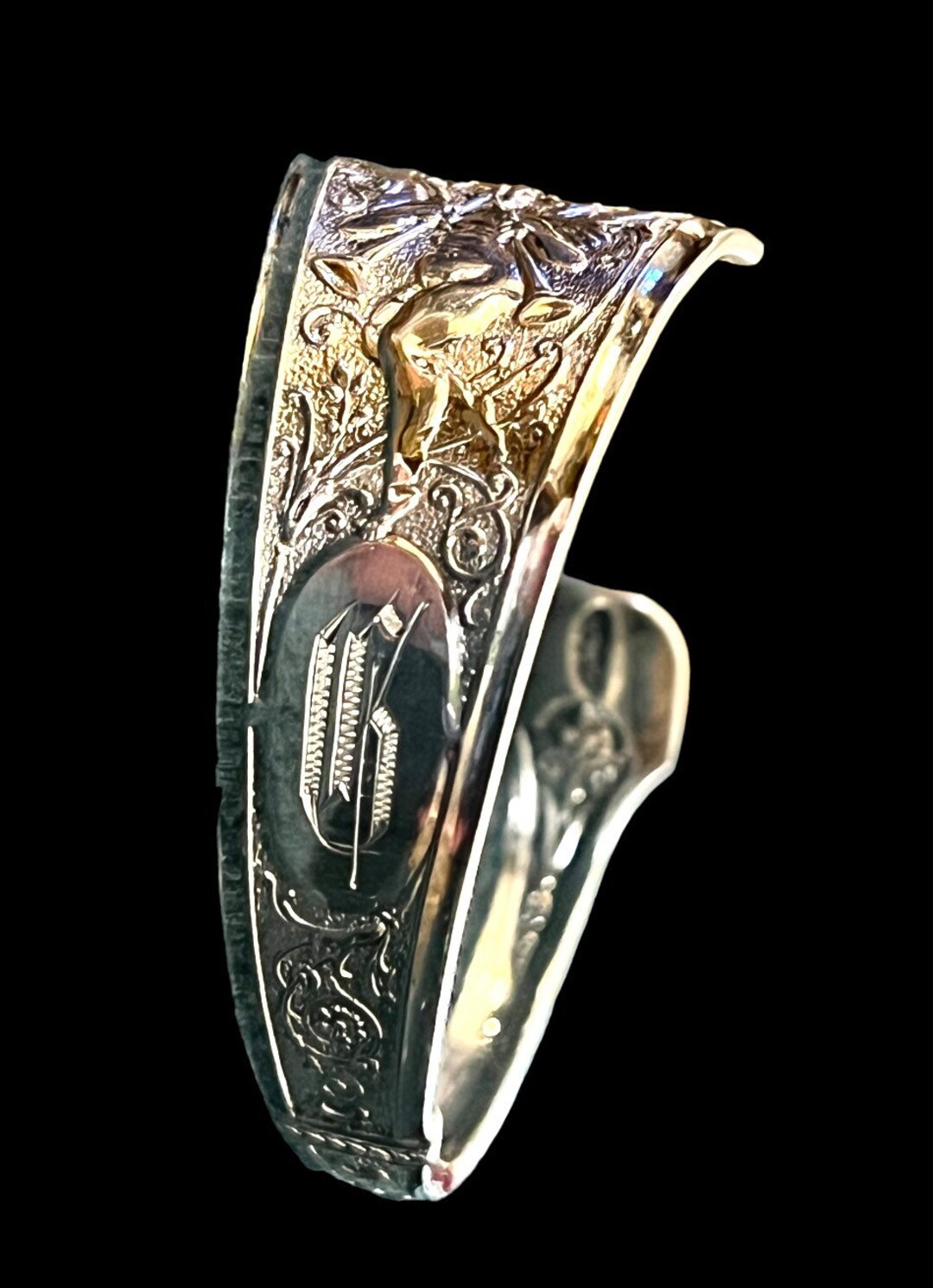 George W. Shiebler Cupid Sterling Silver Spoon Cuff Bracelet / Shiebler ...