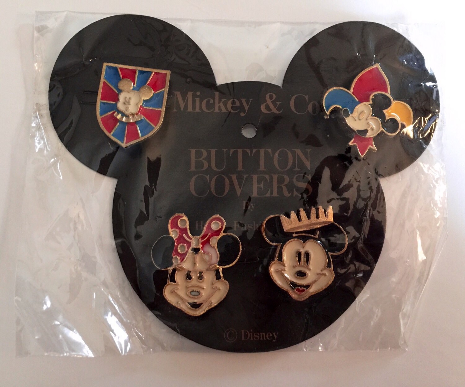 Vintage Disney Mickey Mouse Metal Button Covers / Disney Collectible ...