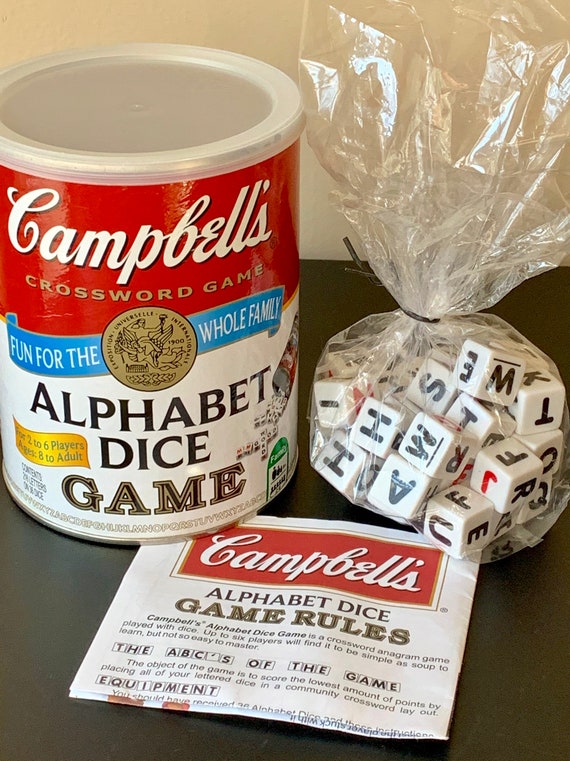 Campbell's Alphabet Dice Game Crossword Game / - Etsy