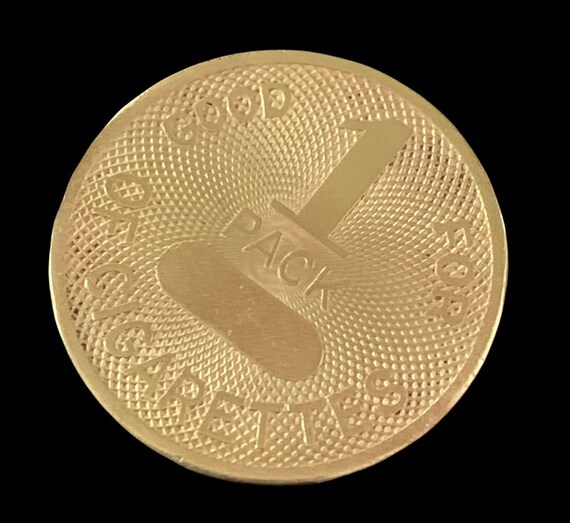 Vintage Brass 1 Pack Cigarettes Token / 1930's 1940's - Etsy