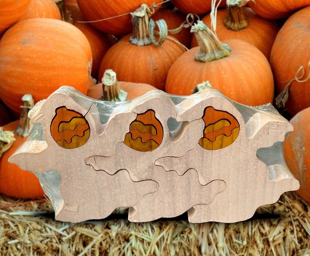 Department 56 Ghost & Pumpkin Wood Jigsaw Puzzle/ Dept. 56 Wooden ...