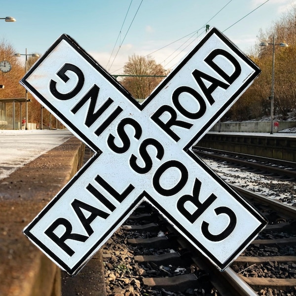 Metal Railroad Crossing Sign - Etsy