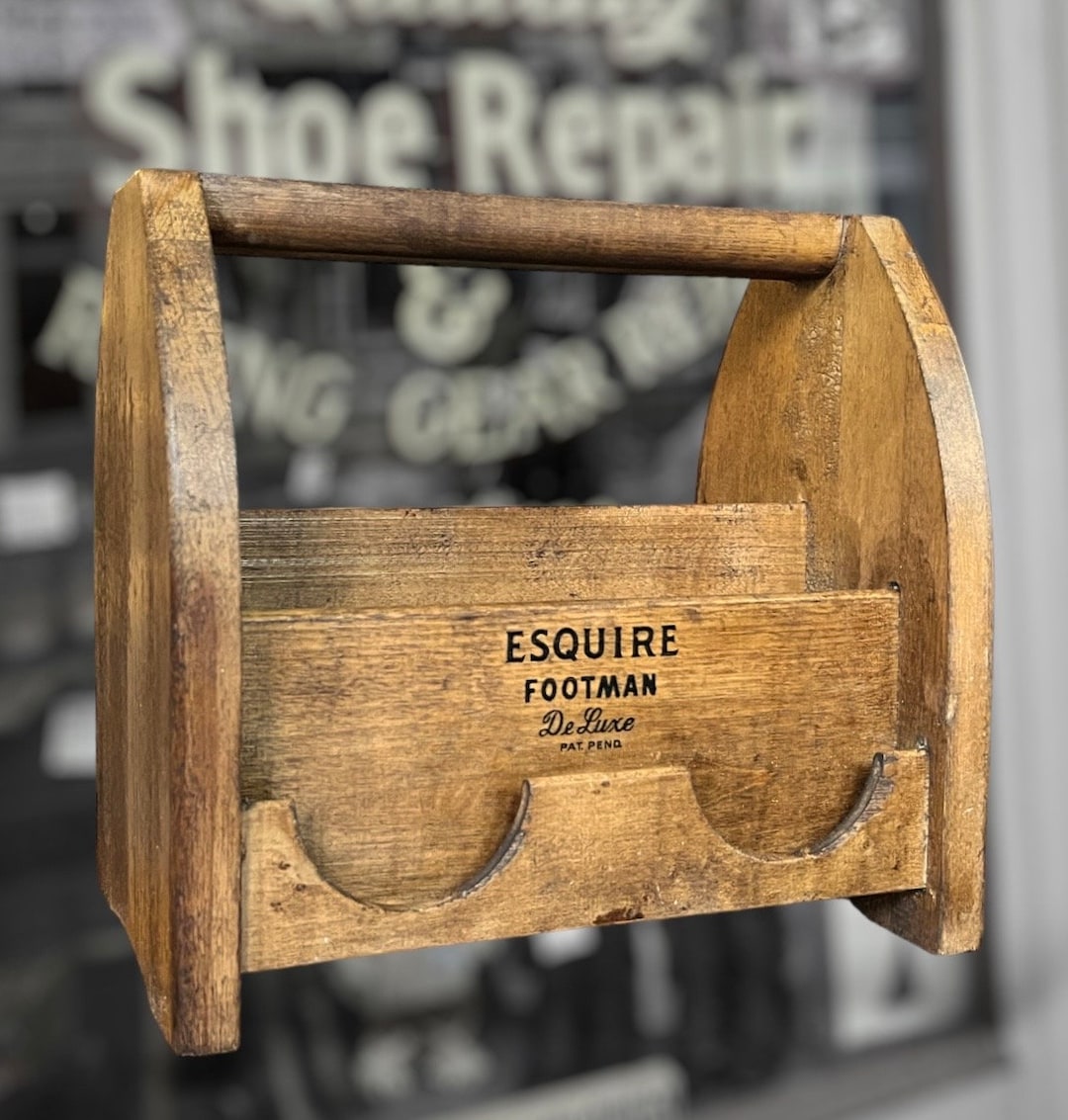 Vintage Esquire Footman Deluxe Wood Shoe Shine Box / Esquire Wooden ...