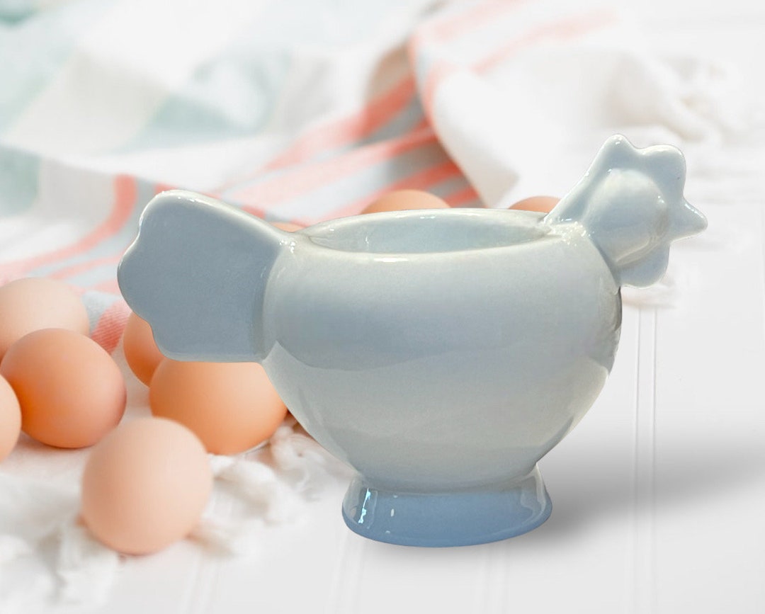 Porcelain White Chicken Egg Cup / White Hen Egg Cup / Porcelain Rooster ...