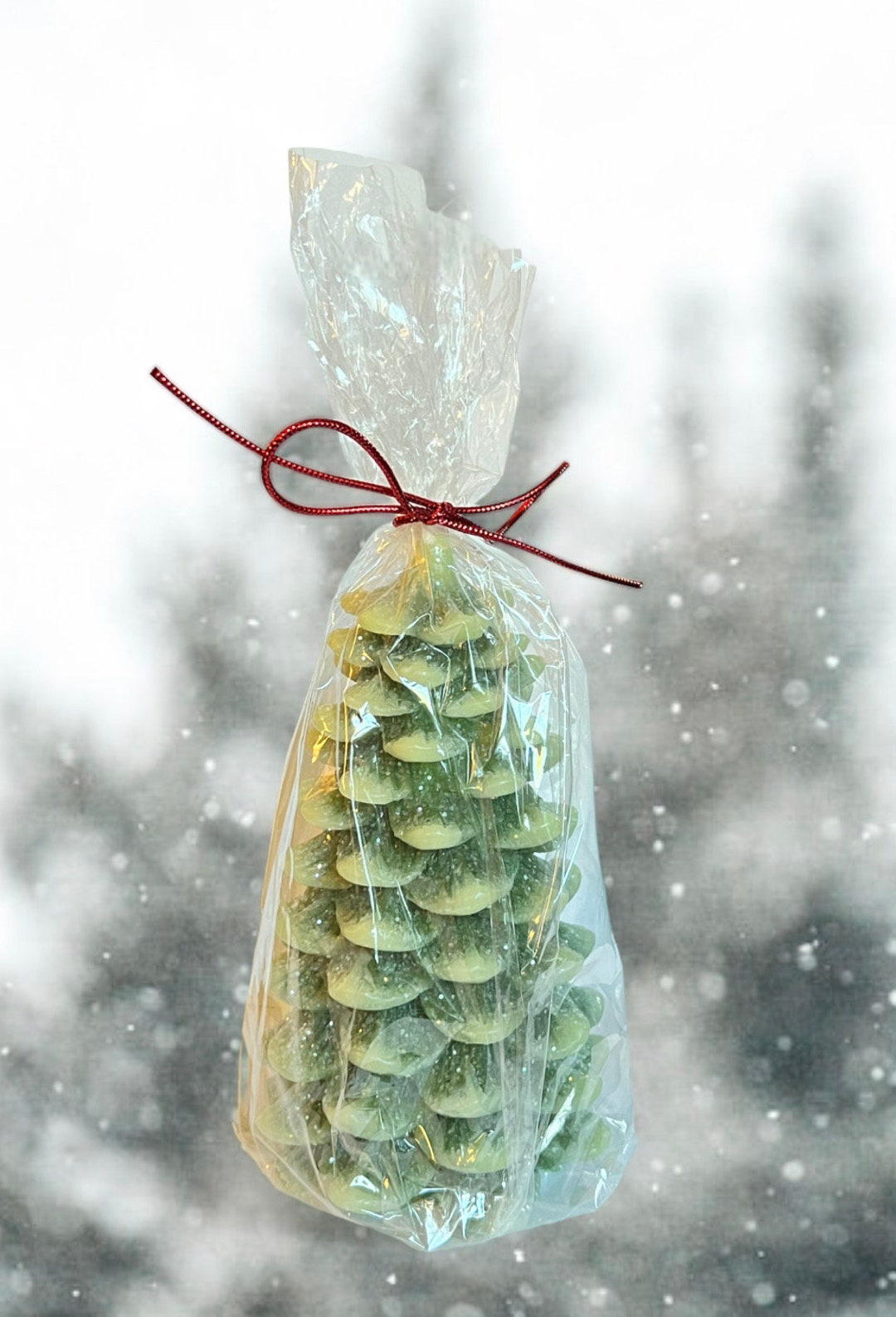 6" Green Snow-topped Candle Tree by Ashland / Green Figural Pine Tree ...