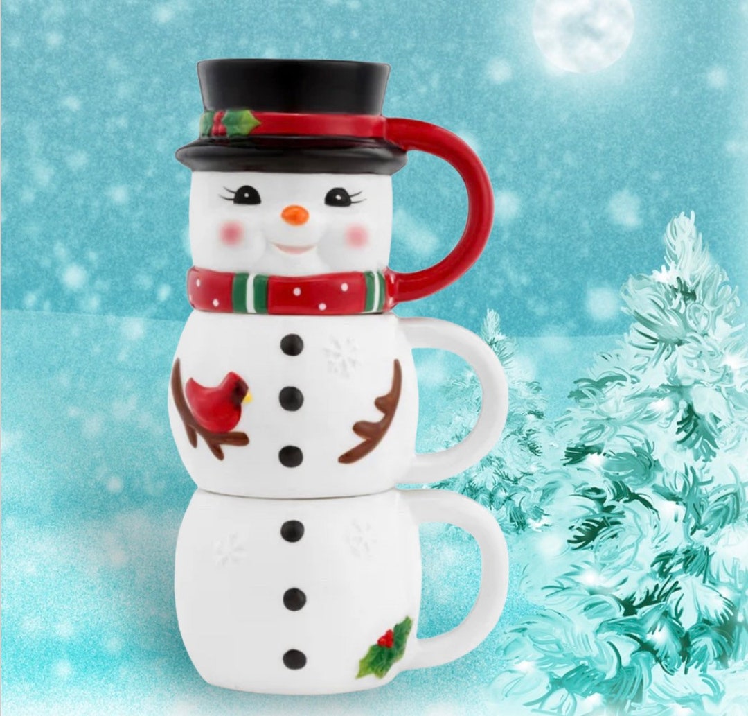 Mr. Christmas Stacking Snowman Mugs Set / Snowman Cup / Mr Christmas ...