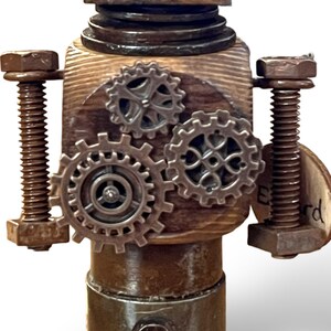 Handmade Wood and Metal Small Robot Figurine / Handmade Mini Robot ...
