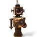 Handmade Wood and Metal Small Robot Figurine / Handmade Mini Robot ...