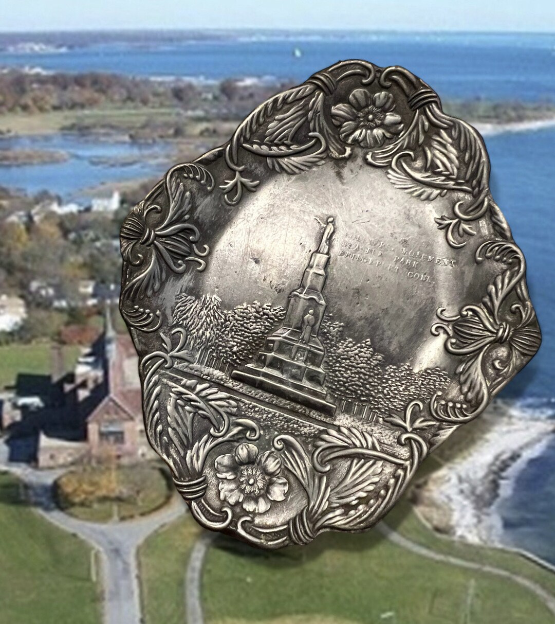 Bridgeport Connecticut Seaside Park Souvenir Metal Trinket Tray ...