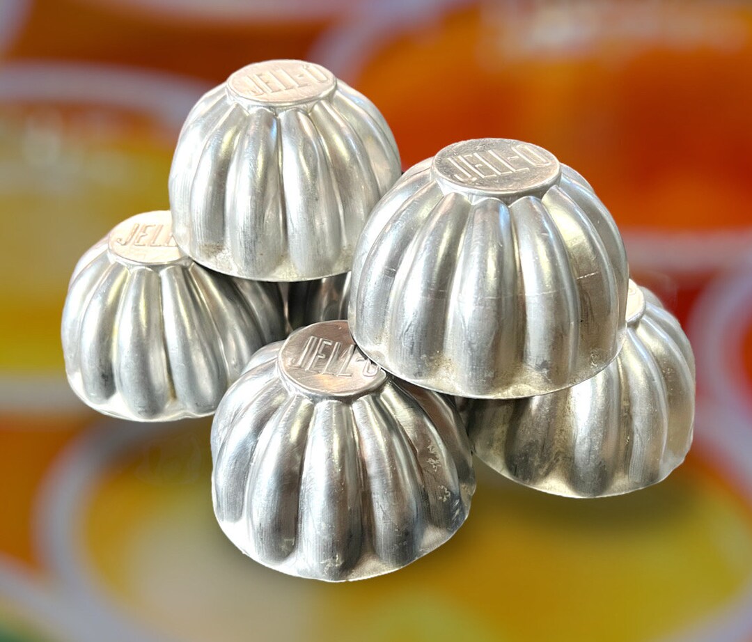 Set of 6 Vintage Jell-o Individual Metal Molds / Jello Metal Mold Cups ...