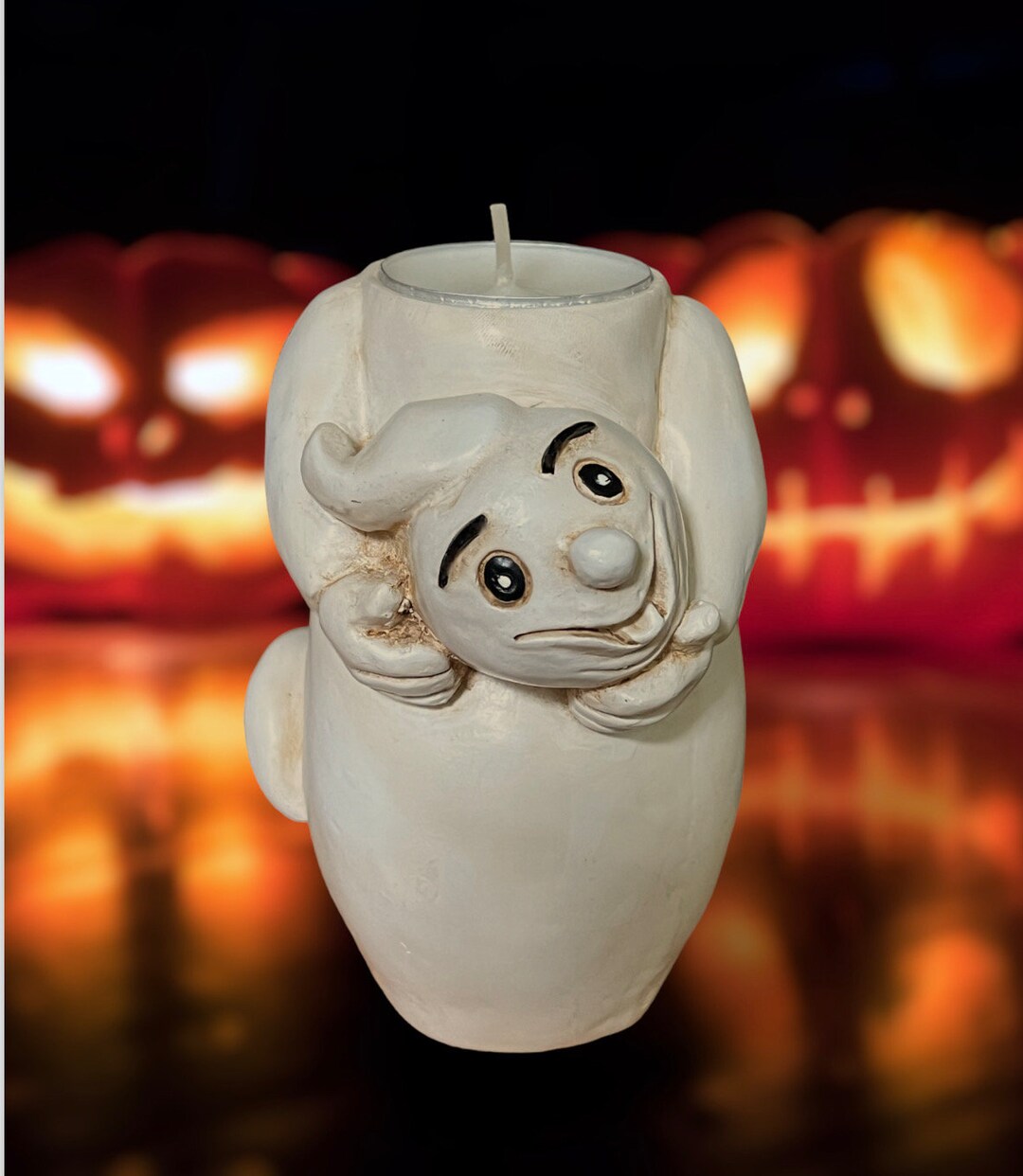 Halloween Headless Ghost Tea Light Holder / Halloween Ghost Candle ...